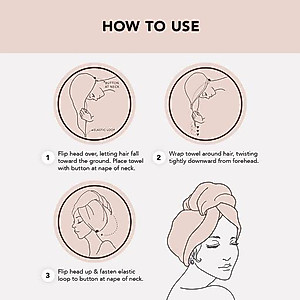 Kitsch Microfiber Hair Towel Wrap - Quick Dry Curly Hair Wraps for Women Wet Hair | Microfiber Towel for Hair | Hair Drying Towel Wrap | Hair Towels for Women | Hair Turban for Wet Hair (Micro Dot)