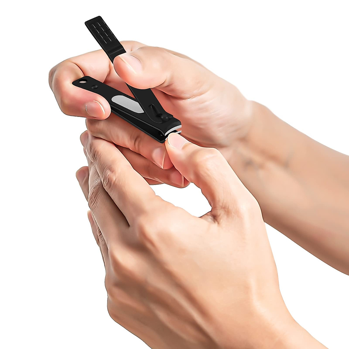 JAZZZNAP Nail Clippers Set for Men and Women, Ultra Sharp Fingernail Clipper and Toenail Clipper with Curved Blade Edge, Black