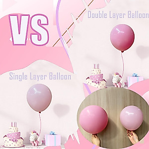 Scmdoti Rose Gold Different Sizes,Double Stuffed Pink Balloon Arch,Pastel Pink Balloons Garland,18/12/10/5 Inch Pink Balloons for Boho Party, Baby Shower, Birthday, Weddings (blue)