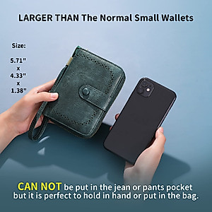 GAEKEAO Leather Credit Card Holder Wallet for Women RFID Blocking Large Capacity Bifold Zipper Card Case Organizer with Wristlet 32 Slots