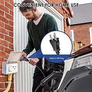 EVJUICION Level 1-2 EV Charger, 110-240V 6-16Amp Adjustable Current Electric Vehicle Charger, 16Ft Cable Universal EV Car Charger NEMA 6-20 Plug with NEMA 5-15 Adapter for J1772 Electric Cars