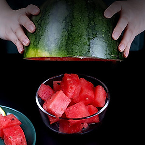 MIXCUT 2 in 1 Watermelon Slicer Fork Stainless Steel Cutter - Kids Fascinated Melon Cuber Cutting Tool - Carving and Cutting Utili Sliver
