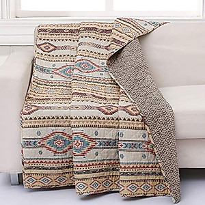 Barefoot Bungalow Phoenix Throw Blanket, 50x60-inch, Tan