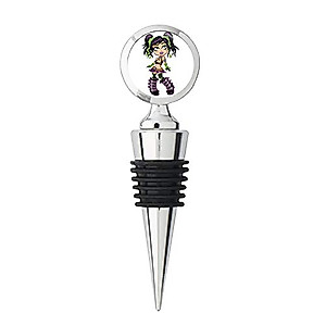 Sexy Punk Goth Teen Girl Cartoon #2 Steel Bottle Stopper Winestopper