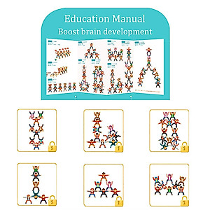 Fuortia 14pc Wooden Pirate Stacking Games Set, Balance Building Block Toys Suitable for Children Over 3 Years Old, Early Education Educational Toy