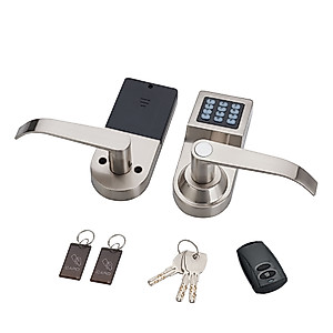 HENYIN Digital Door Lock,Unlock with M1 Card, Code and Key,Handle Direction Reversible (Card+Remote)