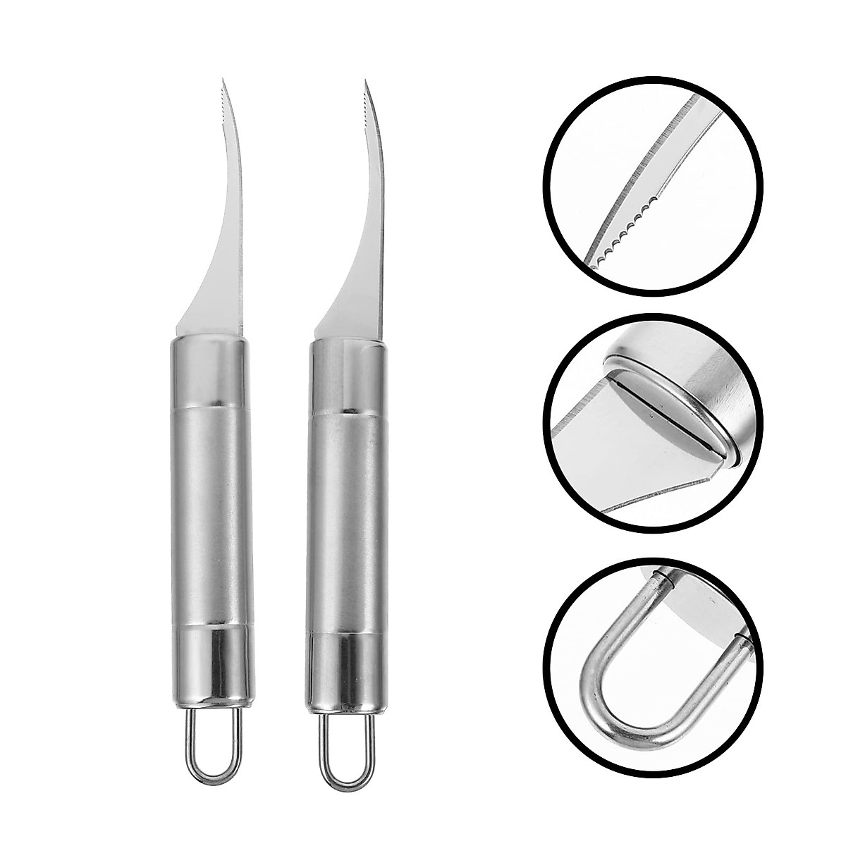 1 Set 2 Pcs Stainless Steel Shrimp Opener Fish Seafood Cleaner Tool Prawn Cleaning Tool Seafood Picks Tool Shrimp Prawn Peeler Crab Poop Oyster Wooden Peeling Machine Lobster