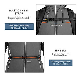 MOUNTAINTOP 35L Hiking Backpack for Women & Man Outdoor Backpack with Rain Cover for Camping, Cycling and Traveling, Flowerarmygreen