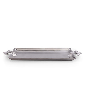 Arthur Court Aluminum/Metal French Lily Fleur-De-LYS Oblong Food Serving Tray 21 inch x 7 inch