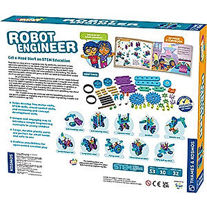 Thames & Kosmos Kids First Robot Engineer STEM Experiment Kit for Young Learners | Build 10 Non-Motorized Robots | Play & Learn with Storybook Manual | Parents’ Choice Gold Award Winner