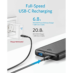 Anker New Nylon USB-C to Lightning Charging Cord (1ft, Black) 525 Power Bank (PowerCore 20K) for iPhone 13 13 Pro 12 Pro Max 12 11 X XS XR 8 Plus, AirPods Pro and More
