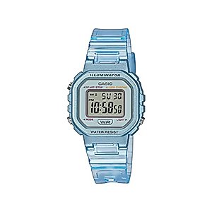 Casio Illuminator Alarm Chronograph Clear Blue Digital Watch LA-20WHS-2A