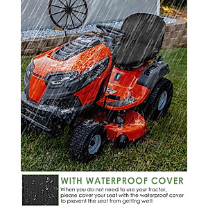 PACETAP Riding Lawn Mower Seat Cover with Waterproof Cover, Durable Polyester Universal Lawn Mower Seat Cover Compatible with John Deere, for Craftsman, for Cub Cadet, for Kubota (Splicing,Medium)