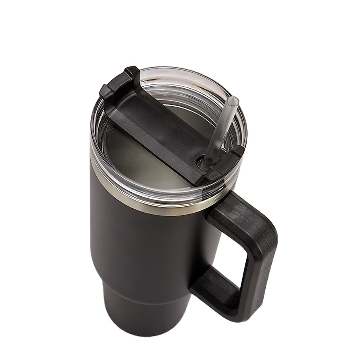 FAMKX 40oz Insulated Travel Mug Tumbler With Handle And Straw,Stainless Steel Double wall Vacuum Thermos Cup Keep Drink Cold and Hot (Caramel)