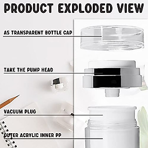 3PCS Cream Jar Vacuum Bottle, 15/30/50ml Empty Refillable Cosmetic Air Pump Jars Bottles, Portable Lotion Dispenser, Push Down Makeup Lotions Creams Travel Container for Travel