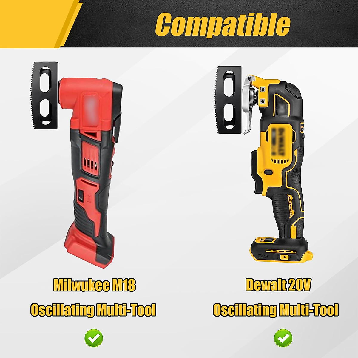 Upgrade 1 Pcs Square Slot Cutter Compatible for Dewalt 20V & Milwukee M18 Oscillating Multi-Tool to Cut-in Single Gang Wall Boxes,Outlet Cutter for Drywall,Efficient Carving Tool,Square-Shaped,Black