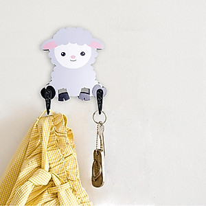 Midrean 3Pack Wood Decorative Cute Unique Fun Colorful Animal Kids Coat Rack Towel Wall Mount Hooks