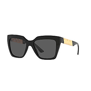 Versace Woman Sunglasses Black Frame, Dark Grey Lenses, 56MM