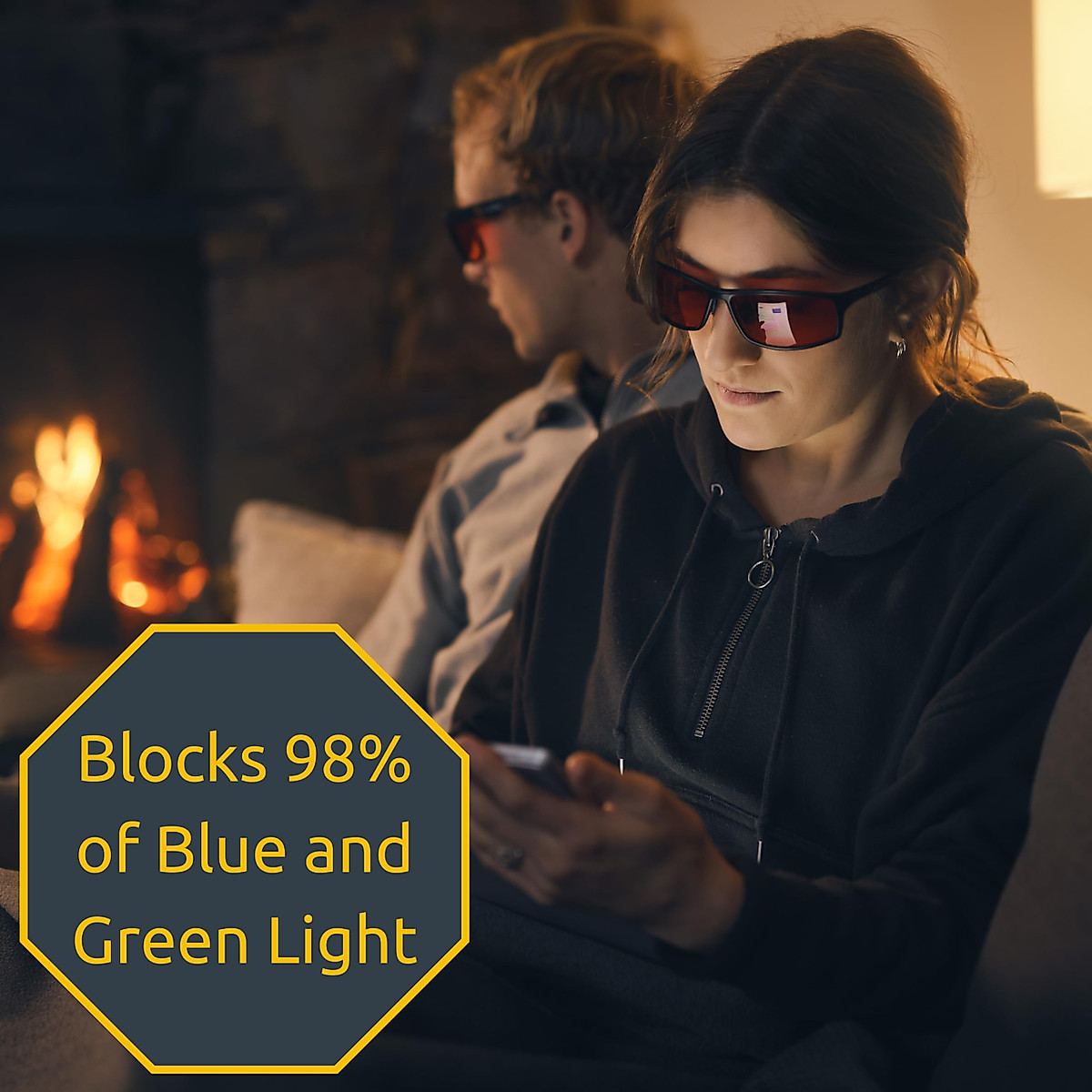 TrueDark Twilights Elite Blue Light Blocking Glasses to Reduce Eye Strain and UV Glare for Better Sleep - Men & Women, Computer Screen, Gaming, TV, Phone - by Dave Asprey