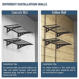 Sanhang 2Pack 1.64x4ft Garage Storage Rack, for Garage, Storage Room Wall Mounted Shelf (Black)