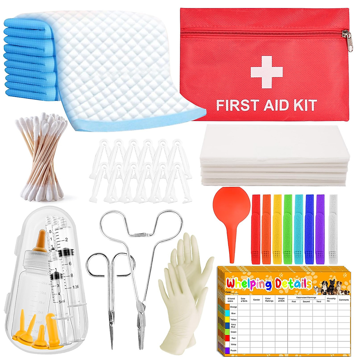 TAZKZZY Pet Birthing Supplies, Complete Whelping Kits for Puppy and Kitten, Kitten Supplies, Dog Supplies, Kitten Bottle Feeding kit for New Born Puppy Supplies and Kitten