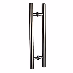RFSHOP Entry Door Handle, Modern Steel Push Pull Door Handle, for Shower Glass Sliding, Barn Door, Interior Exterior Door, Easy to Install (Color : Black Titanium, Size : 120 x 80cm)
