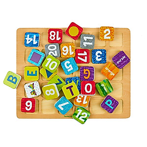 KIDS PREFERRED World of Eric Carle ABC 123 Wooden Jigsaw Puzzle for Preschool Kids & Toddlers (55274)