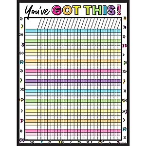 Carson Dellosa Kind Vibes Incentive Chart—Motivational Progress Tracker, Colorful Grid for Tracking Student Behavior, Responsibility Chart for Kids (17" x 22")
