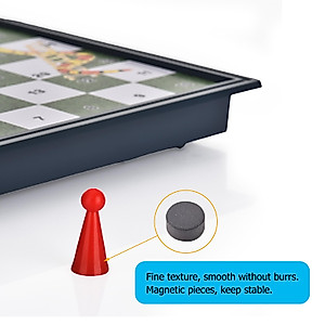 ColorGo Magnetic Snakes and Ladders Board Games with Folding Board Travel Games Set for Kids and Adults (Magnetic Snakes and Ladders Set)