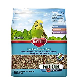 Kaytee Forti Diet Pro Health Bird Food For Parakeet, 5-Pound