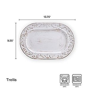 Pfaltzgraff Trellis Serving Platter, 13.75 inch, White
