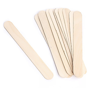 8”100Pcs KTOJOY Jumbo Wooden Craft Sticks Wooden Popsicle Craft Sticks Stick Treat Sticks Ice Pop Sticks for DIY Crafts，Home Art Projects, Classroom Art Supplies