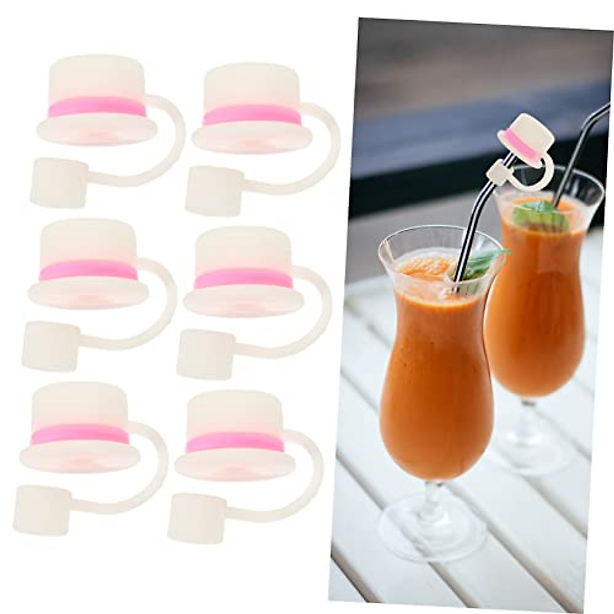 ABOOFAN 18 Pcs Straw Cap Straw Covers Straw Decors Silicone Straw Straws for Tumblers Straw Hole Cover Drinking Straw Cover Reusable Straw Tips Covers Straw End Plugs Glass Straight 8mm