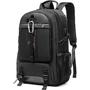 SSWEISIKER Large 65L Travel Laptop Backpack for Men, Waterproof Carry on Bags on Flight Approved with USB Charging Port, Computer Backpack Fit 17 Inch Laptops,Black