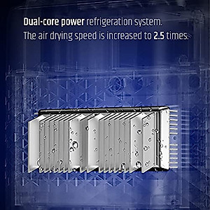 ChameTek Quiet Dehumidifier with Drain Hose for Bedroom Bathroom Basements Garage RV Smart Shut Off 80 OZ 530 Sq.Ft Dual-core Power and Small Space