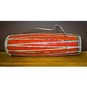 Madal Drum Wooden Nepali Folk Instrument Authentic Design Hand Carved Drum for Fun, Musical Instrument for All Age Groups of Musicians - Gift Party Supplies Birthday Party Favor