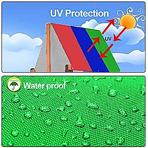 Alpurple Swing Set Replacement Tarp-52"X90" Kids Playground Roof Canopy,Replacement Sunshade Waterproof Trap Cover for Children Outdoor Sunproof (Green Blue red)