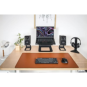 Kanto SE2 Elevated Desktop Speaker Stands for Small Speakers & Compact 2”-3” Studio Monitors | 3.8” Tall | Supports 7.1 lbs | Damping 1.5 mm Silicone Padding | Pair | Black