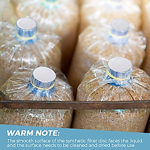 Zonon Synthetic Filter Paper Stickers 90 mm Filter Disc Wide Mouth Filter Paper Stickers for Buchner Funnel, Mushroom Cultivation, High Temperature and High Pressure Resistance