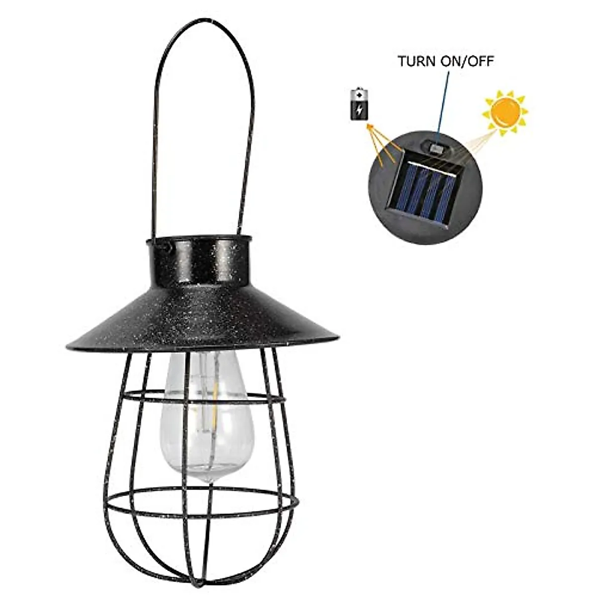 Solar Hanging Light, Weatherproof Outdoor Hanging Lamp, Iron Art Hollow Automatical for Home Decoration Gardens, Courtyards, Porches