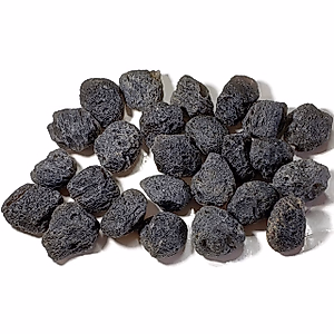 Top-Rock-Shop 1pc Agni Manitite 25mm Pearl of The Divine Fire Rare Pseudo Tektite AA-Grade Translucent Natural Healing Crystal Gemstone Specimen from Indonesia, Black, Grey, White,