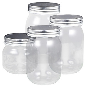 4pcs Small Honey Jar Sugar Scrub Jars Mason Jars Transparent Jam Containers Sealed Honey Jars Jam Clear Jars for Home Kitchen Jam Jars Clear Glass Jars Lidded Jam Jars Sealing Jars