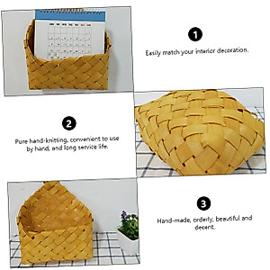 VILLFUL 1Pc Decorative Wood Woven Wall Hanging Basket for Home Stylish Storage Basket Ideal for Wall Decor for Indoor and Outdoor Plant Display