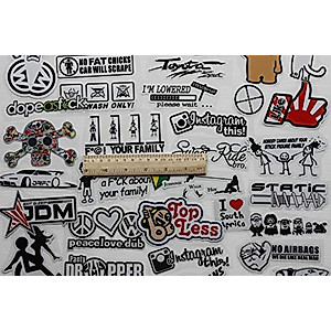 Racing Decals Funny Car Decal Stickers Reflective Hard Hat Stickers Adult Decals JDM Domo Fmaily Windows Decals