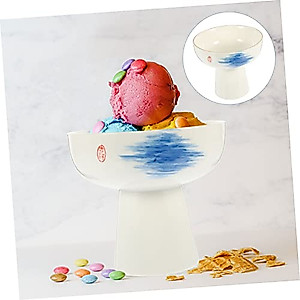 Goblet Glass Trifle Bowl Mini Dessert Cup Glass Salad Bowl Ceramic Bowl Small Dessert Cups Ceramics White Kitchen Pudding Cup Glass Cup Pudding Bowl Fruit Sweets Smooth Easy to Clean