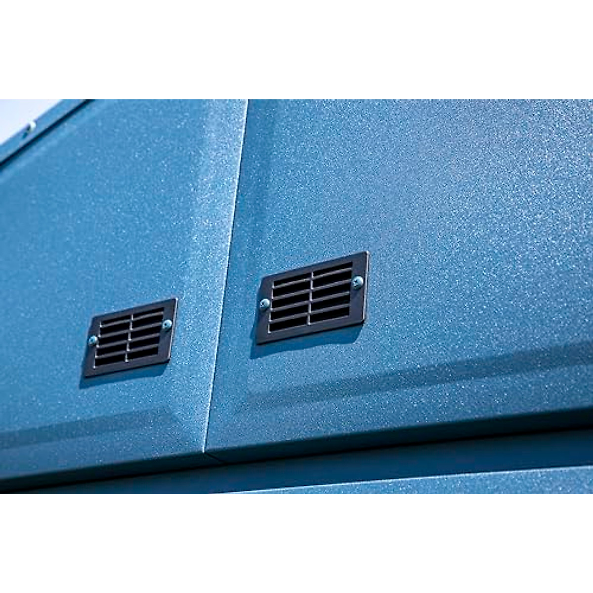 Arrow Shed Elite 14' x 16' Outdoor Lockable Gable Roof Steel Storage Shed Building, Blue Grey