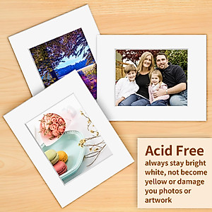yeestone 10 Pack Picture Frame Mats, 11x14 Matted to 8x10 Photo Mats, Acid Free Picture Matting for Pictures Photos Watercolor Artwork (White)