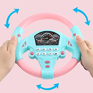 Menolana Portable Steering Wheel Wheel Toy Simulation Steering Wheel for Outdoor Garden, Pink