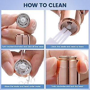 Facial Hair Removal for Women, Mini Hair Remover, Electric Razor Shaver Portable Bikini Epilator for Lips, Chin, Armpit, Peach Fuzz, Fingers, Neck, Cheek and USB Rechargeable (Blue)