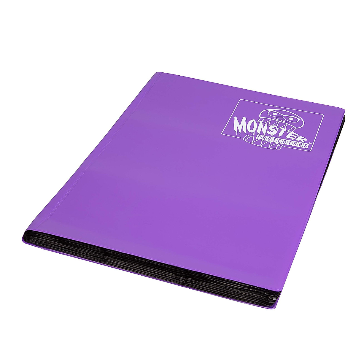 Monster Protectors 9 Pocket Trading Card Binder - Matte Purple Album, Anti-Theft & Anti-Drop TCG Protection w Side Loading Pockets, Double Sided, Holds 360 Cards, Sports, Gaming, Kpop, Christmas Gift